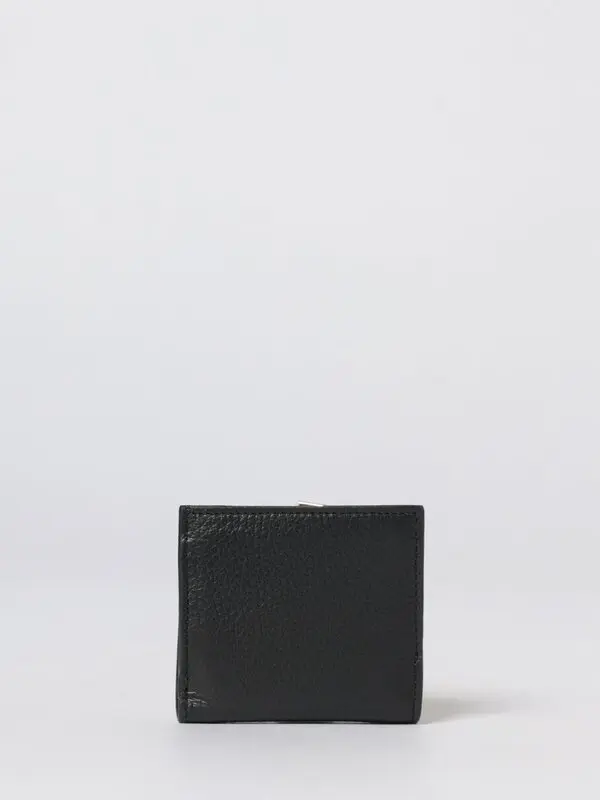 COCCINELLE Grained Leather Metallic Soft Wallet - Black