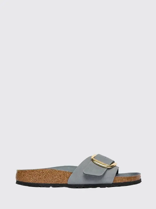 BIRKENSTOCK Madrid Big Buckle Nubuck Sandals - Grey