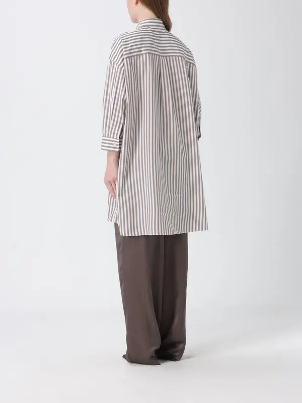 Brunello Cucinelli Striped Cotton And Silk Casual Shirt