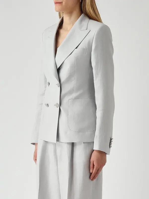 Tagliatore Double Breasted Linen Blazer