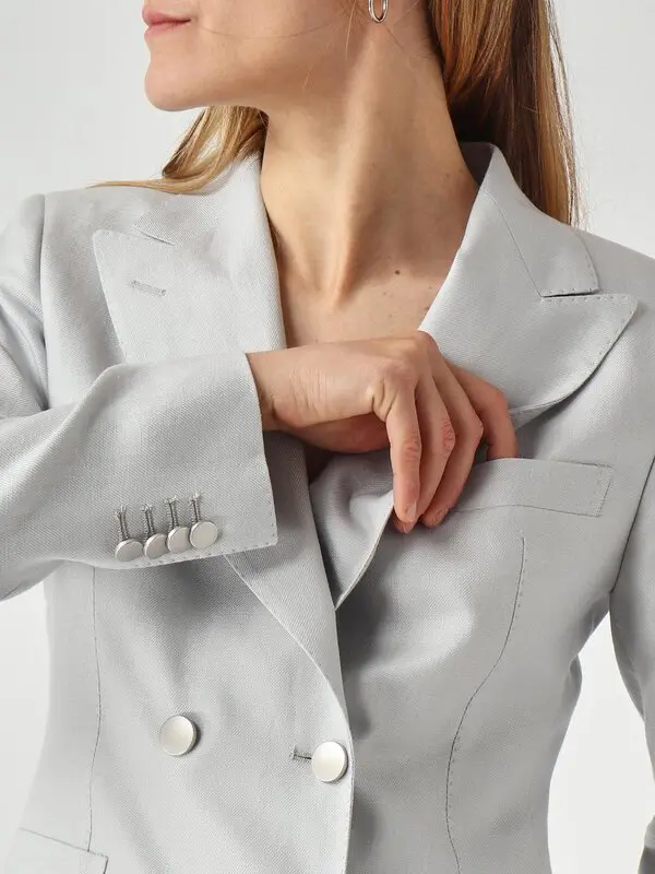 Tagliatore Double Breasted Linen Blazer