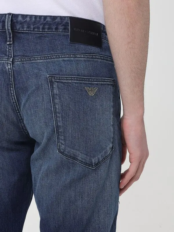 Emporio Armani Cotton Straight Jeans - Blue