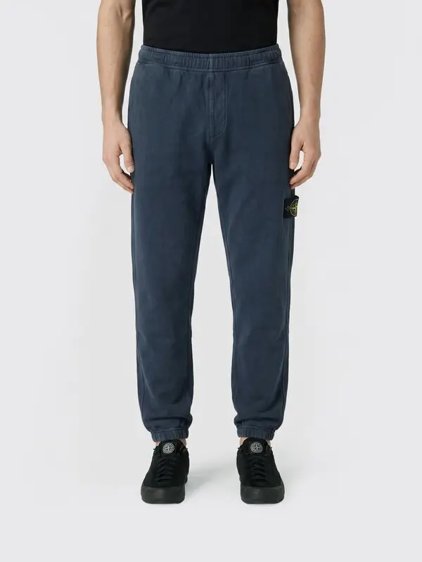 Stone Island Cotton Jogging Pants With Elasticated Waist - Navy
