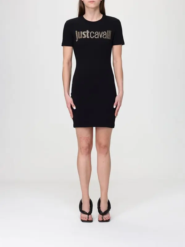 Just Cavalli Embellished Logo T-shirt Dress