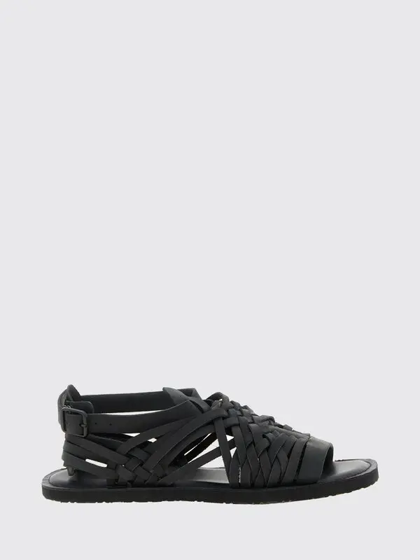 Yohji Yamamoto Woven Leather Sandals With Ankle Strap