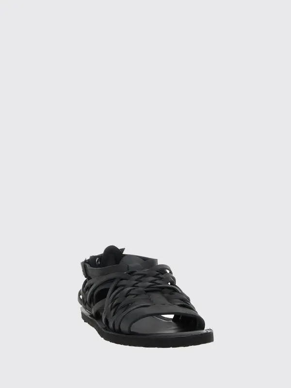 Yohji Yamamoto Woven Leather Sandals With Ankle Strap