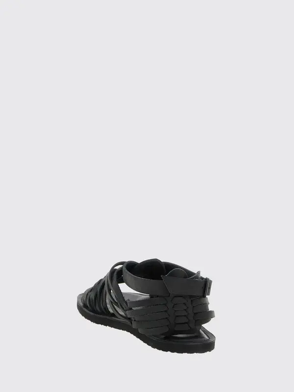 Yohji Yamamoto Woven Leather Sandals With Ankle Strap