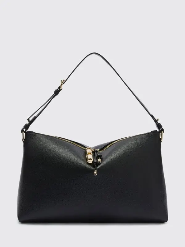 Furla Debby Grained Calfskin Leather Shoulder Bag With Adjustable Handle