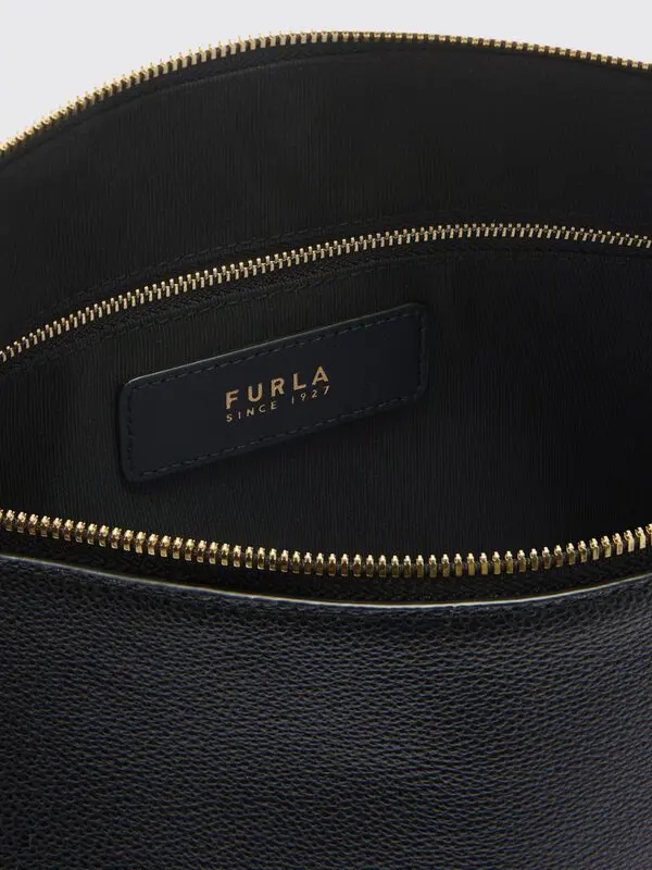 Furla Debby Grained Calfskin Leather Shoulder Bag With Adjustable Handle