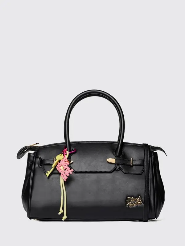 SECRET PON-PON Satchel With Charm Detail - Black