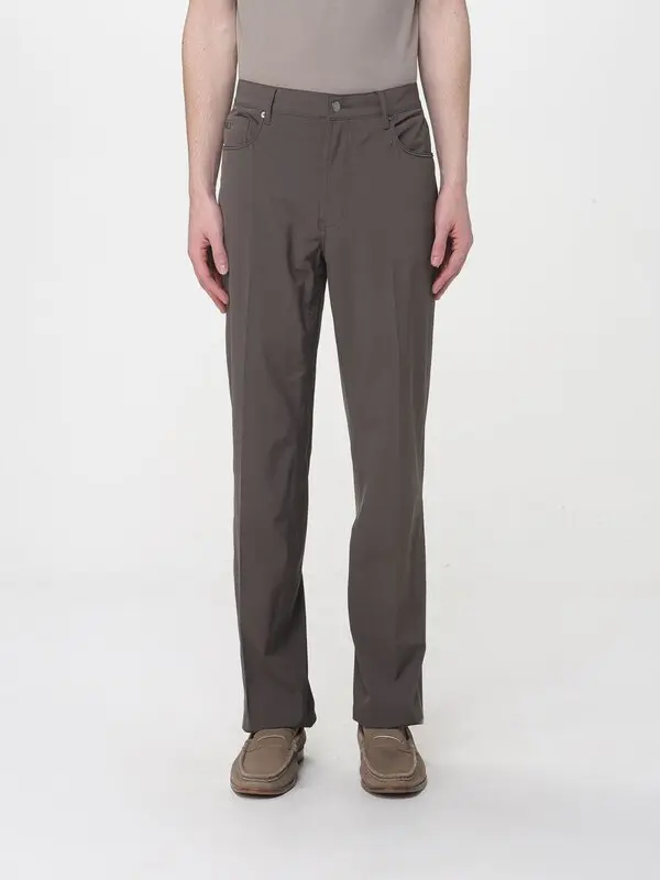 Emporio Armani Cotton Blend Slim Fit Trousers