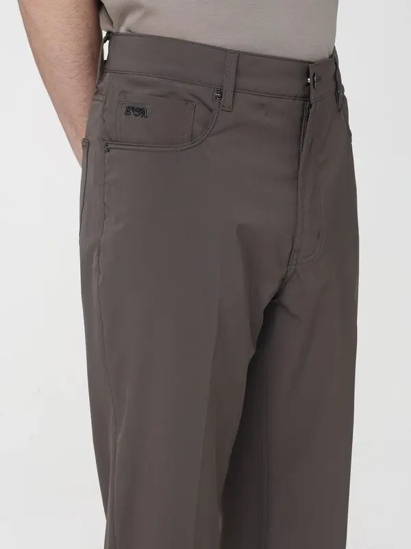 Emporio Armani Cotton Blend Slim Fit Trousers