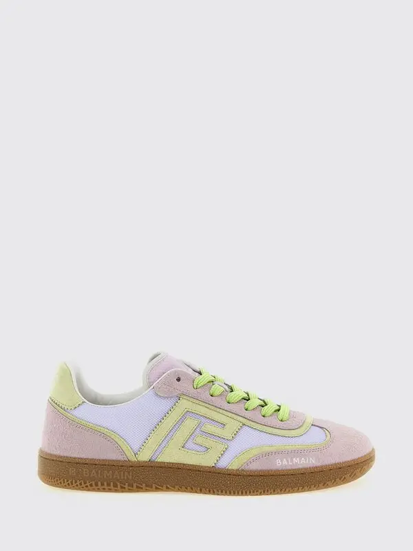 Balmain Swan Suede And Mesh Sneakers