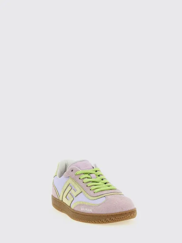 Balmain Swan Suede And Mesh Sneakers