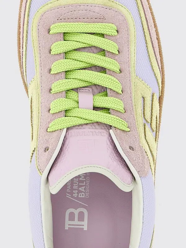 Balmain Swan Suede And Mesh Sneakers