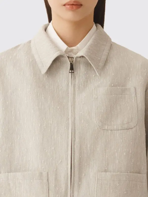 Fabiana Filippi Cotton And Virgin Wool Shirt Jacket - Ice