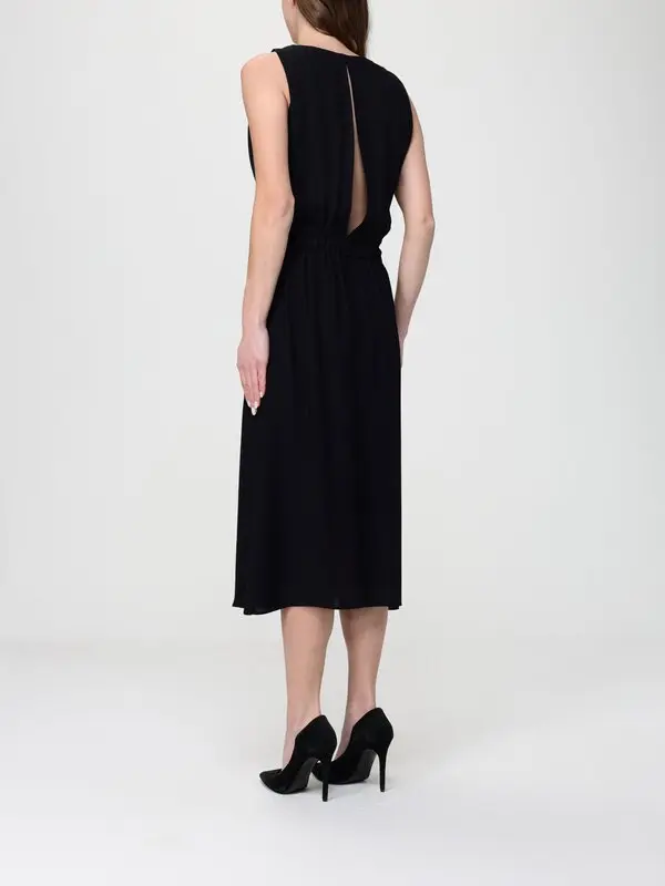 Elisabetta Franchi Sleeveless Cowl Neck Midi Dress - Black