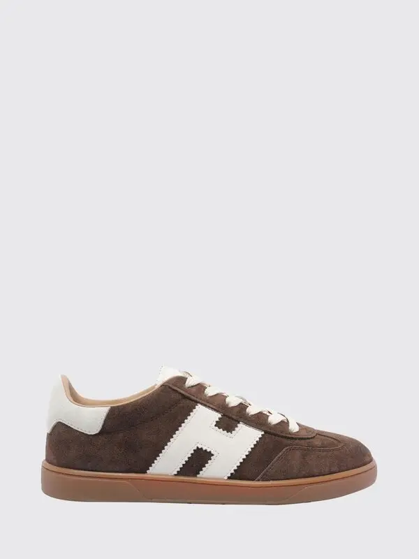 Hogan Smooth And Suede Calfskin Sneakers With H Logo - Brown
