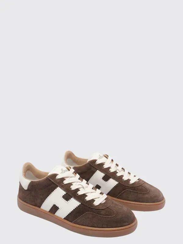Hogan Smooth And Suede Calfskin Sneakers With H Logo - Brown