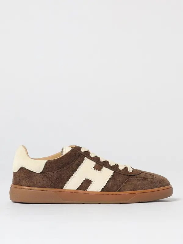 Hogan Smooth And Suede Calfskin Sneakers With H Logo - Brown