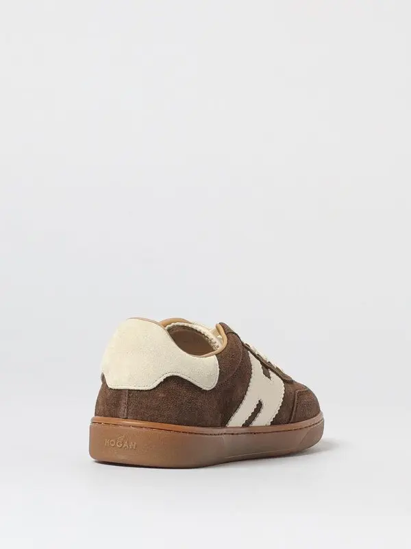 Hogan Smooth And Suede Calfskin Sneakers With H Logo - Brown