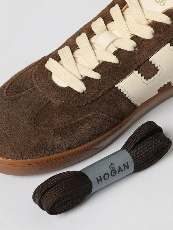Hogan Smooth And Suede Calfskin Sneakers With H Logo - Brown