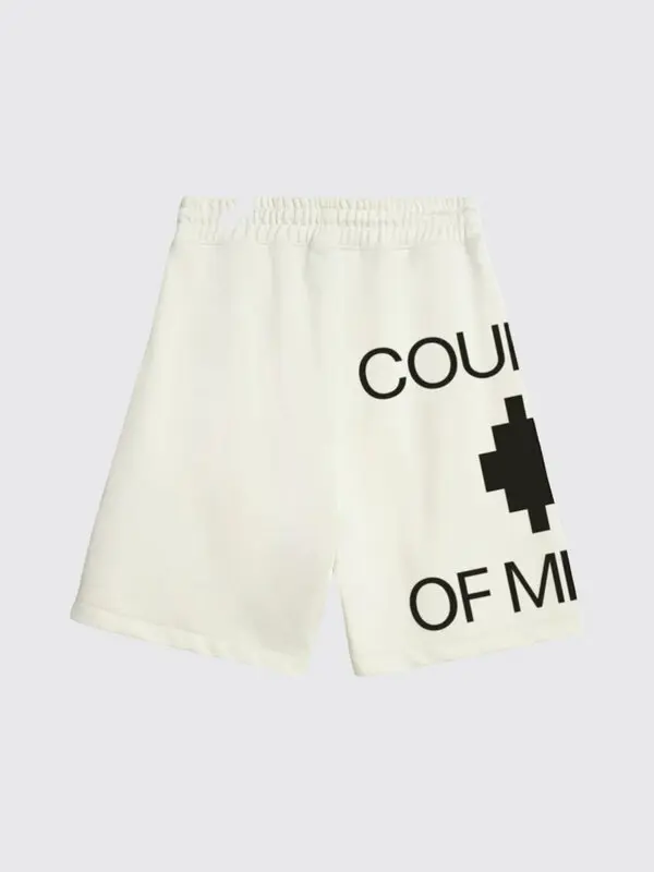 COUNTY OF MILAN Cotton Jogging Shorts With Logo Detail - Ivory