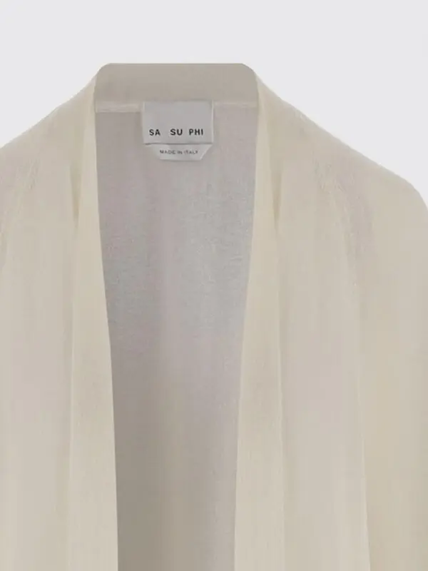SA SU PHI Long Cardigan In Cashmere And Silk - Ivory