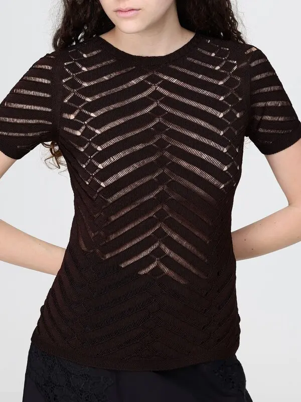 TWINSET Perforated Viscose Knit Top