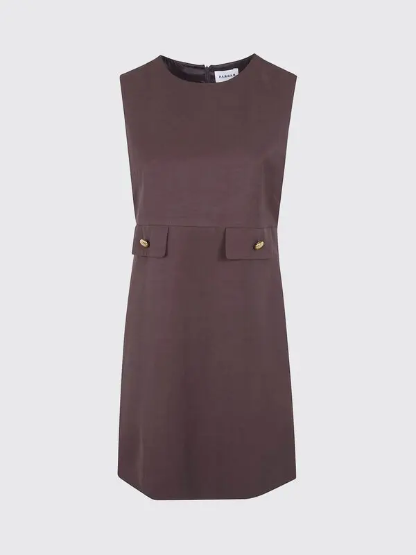 PAROSH P.a.r.o.s.h. Off-the-shoulder Linen Blend Sheath Mini Dress - Brown
