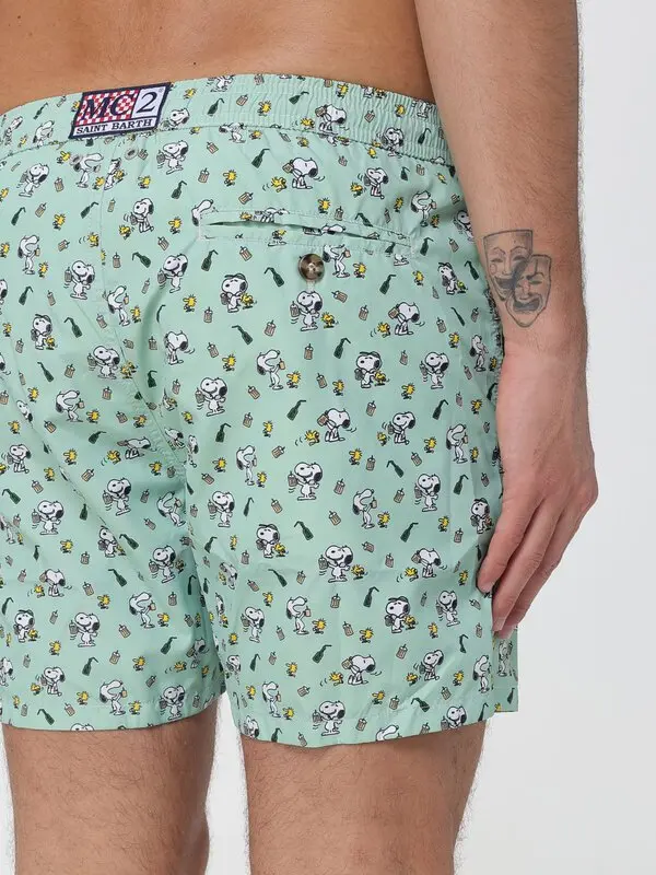 MC2 SAINT BARTH Shark Print Swim Trunks - Sage
