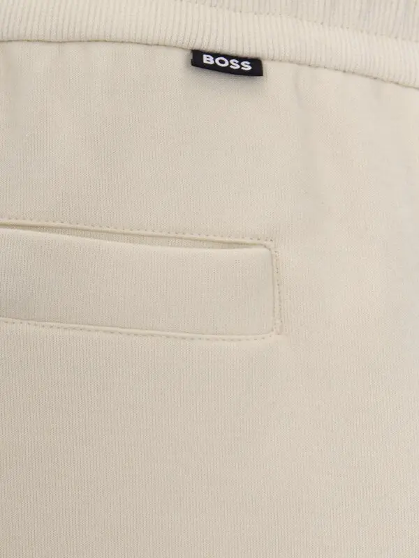 BOSS Slim Fit Cotton And Modal Blend Jogger Pants With Drawstring Waist - White