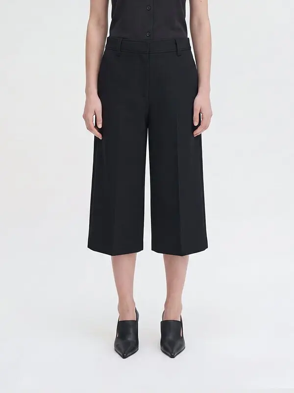 Filippa K Cropped High-waisted Tailored Trousers In Wool Blend