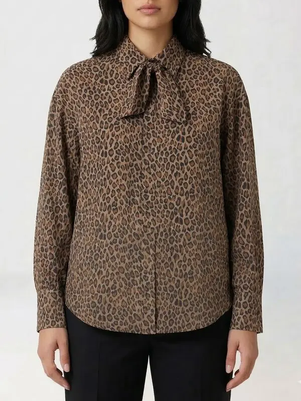 SA SU PHI Silk Shirt With Animal Print - Brown