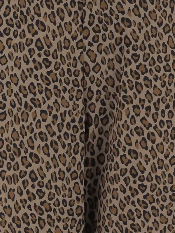 SA SU PHI Animal Print Cotton Blend Trousers - Brown
