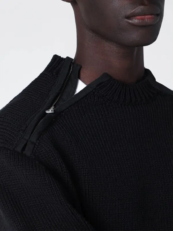 OAMC Textured Knit Pullover With Shoulder Detail - Black