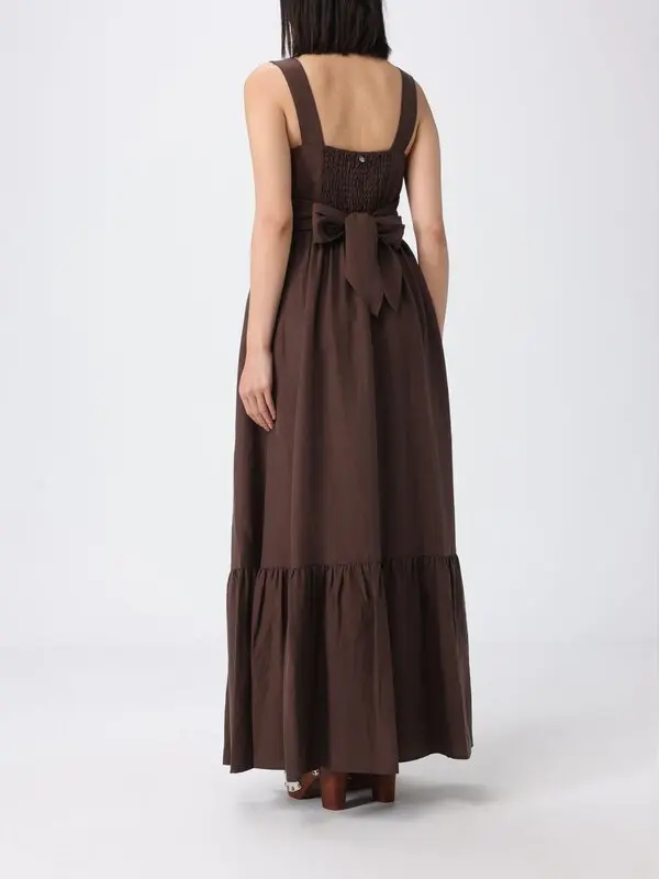 Liu Jo Linen Blend Long Dress - Brown