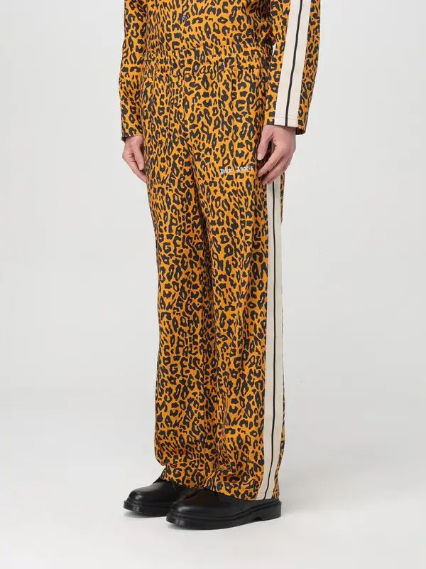 Palm Angels Leopard Print Track Pants With Side Stripes