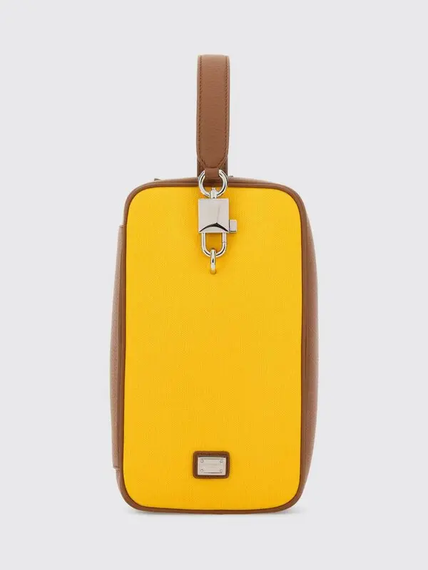 Dolce & Gabbana Bi Lock Handbag In Leather And Canvas