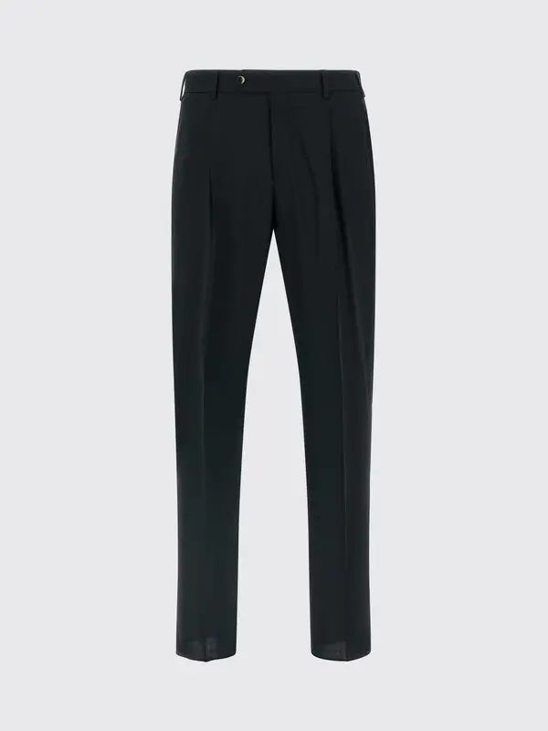 PT TORINO Slim Fit Tailored Trousers In Pure Virgin Wool - Black