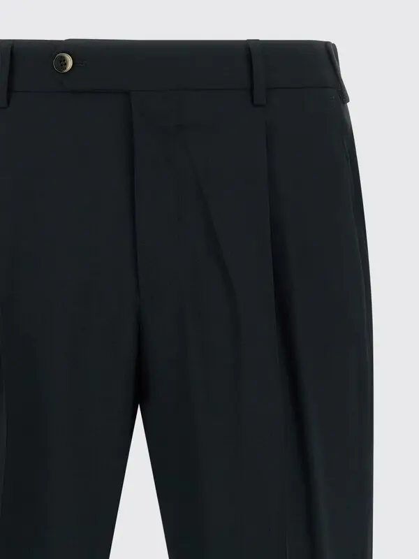 PT TORINO Slim Fit Tailored Trousers In Pure Virgin Wool - Black