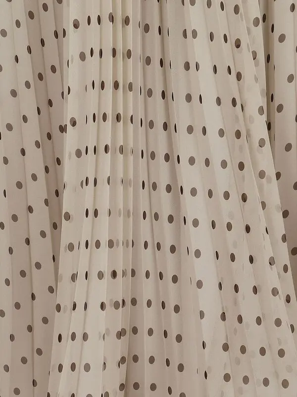 PAROSH P.a.r.o.s.h. Pleated Silk Polka Dot Maxi Skirt