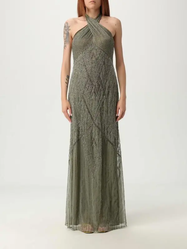 Ralph Lauren Embellished Halterneck Maxi Dress