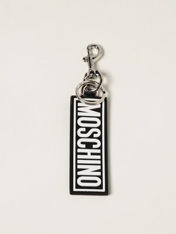 Moschino Leather Key Ring With Logo
