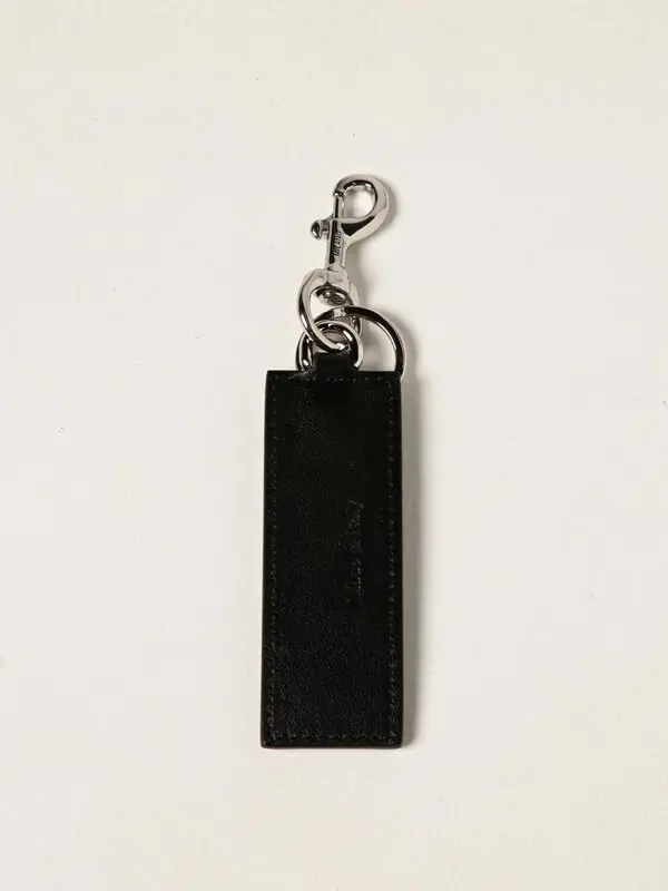 Moschino Leather Key Ring With Logo