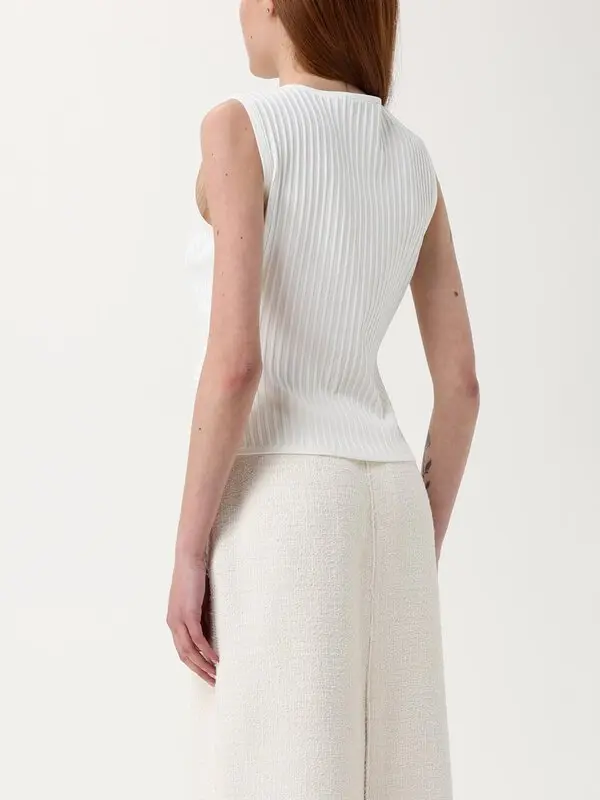 Just Cavalli Sleeveless Ribbed Knit Top With Chain Detail