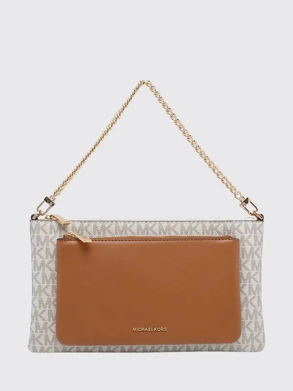Michael Kors Coated Cotton Jet Set Bag With Mk Monogram - Leather
