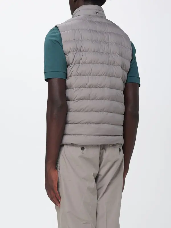 Herno Quilted And Padded Technical Fabric Gilet With High Neck - Grey
