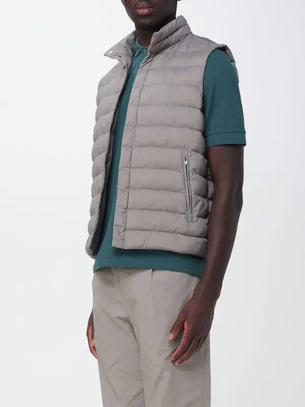 Herno Quilted And Padded Technical Fabric Gilet With High Neck - Grey