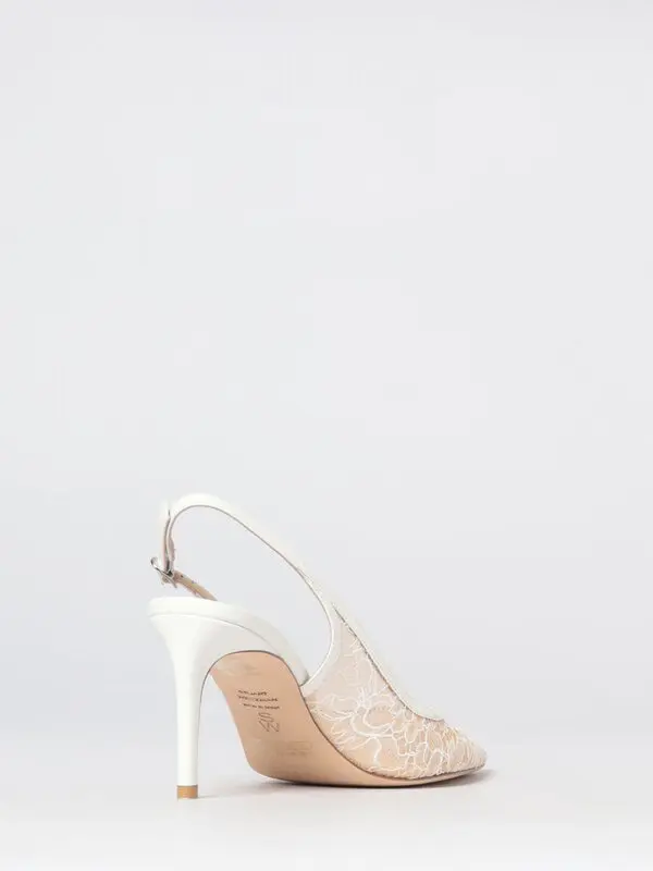 STUART WEITZMAN Lace Slingback Pumps With Mid Stiletto Heel